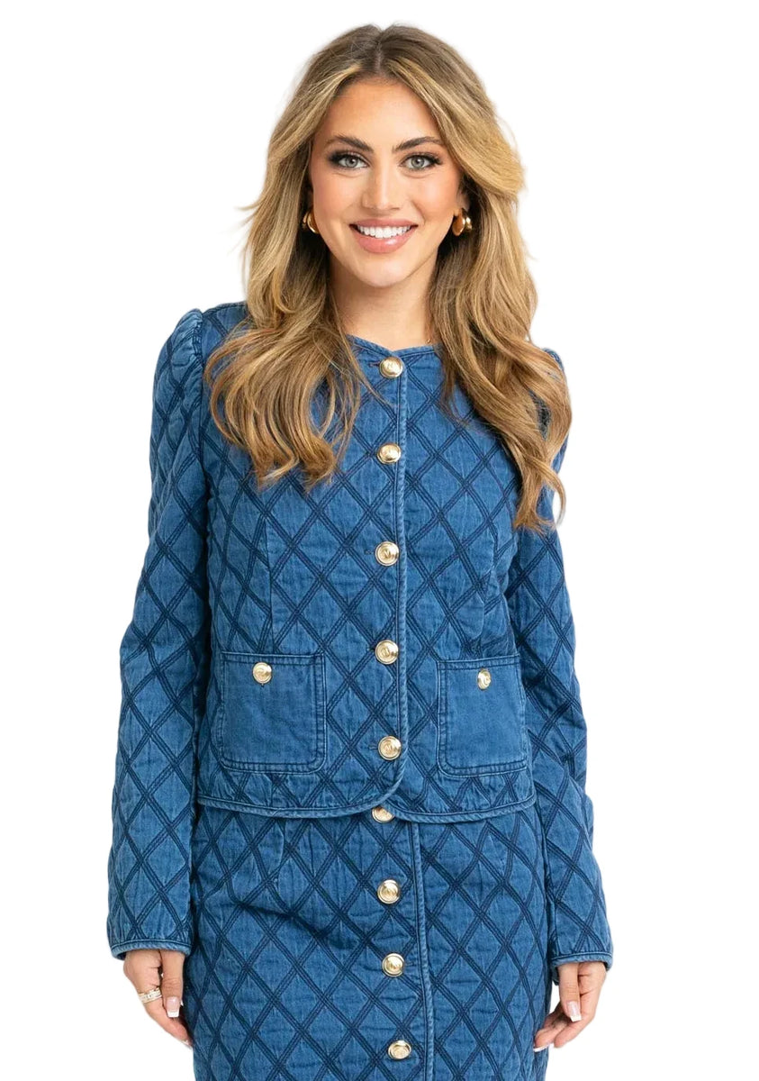 Denim Stitch Novelty Jacket - Blue – Cabana