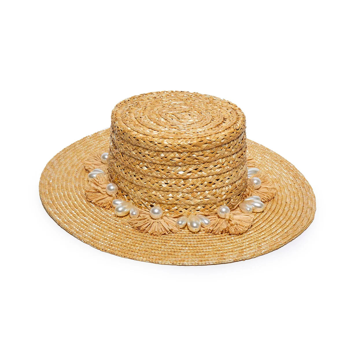 Natural Pearl Poms Straw Hat – Cabana